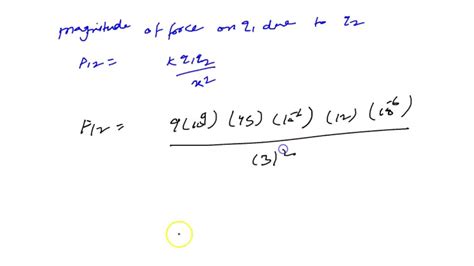 Solved Three Charges Are Placed As Shown Below Determine The