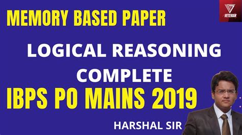 Ibps Po Mains 2019 Memory Based Paper Logical Reasoning Youtube
