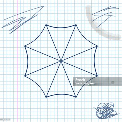 태양 보호 우산 Fo 해변 라인 스케치 아이콘 흰색 배경에 격리 야외 공간을위한 대형 파라솔 해변 우산입니다 여름 방학 또는 피크닉 액세서리 벡터 일러스트레이션 0명에 대한