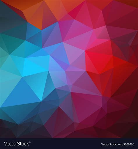Vibrant Red Blue Abstract Polygon Triangular Vector Image