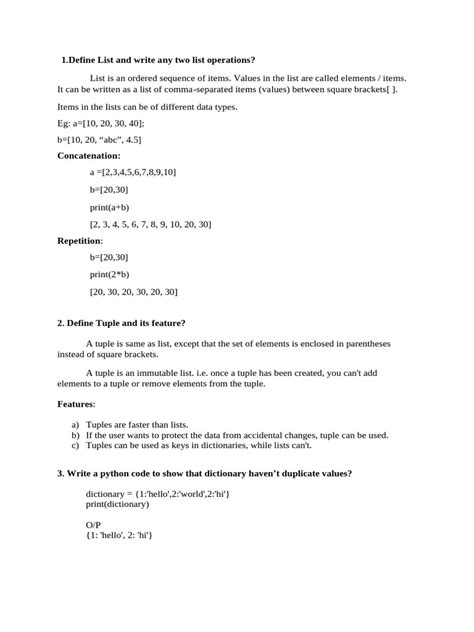 Python Two Mark Quesiton Bank Pdf