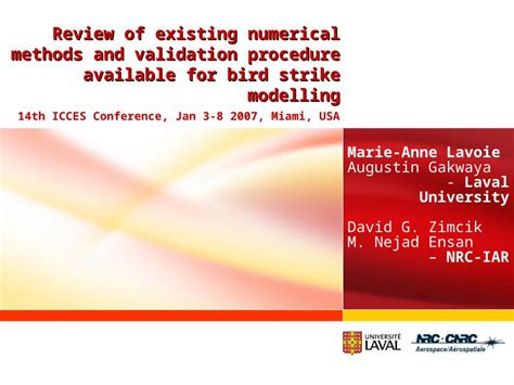 ppt review of existing numerical methods and validation procedure