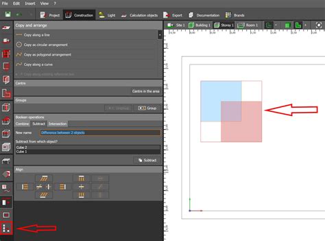 where can i find the boolean operations unite subtract intersection