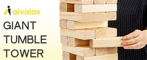 Aivalas Giant Tumbling Timber Games 60 Blocks Large Tower
