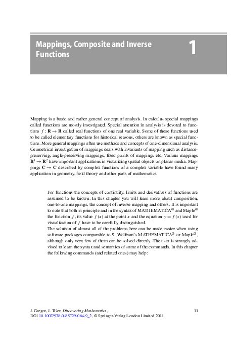 Pdf Mappings Composite And Inverse Functions