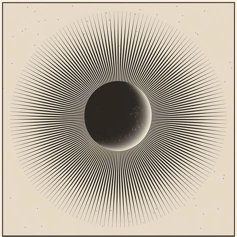 Solar Eclipse Vector Art With Light Ray Lines • Promptden