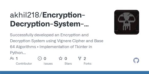 Github Akhil218encryption Decryption System Using Vigenere Cipher