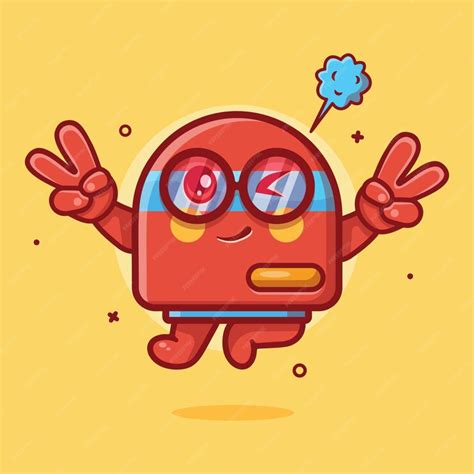 Premium Vector Cute Air Purifier Character Mascot With Peace Sign