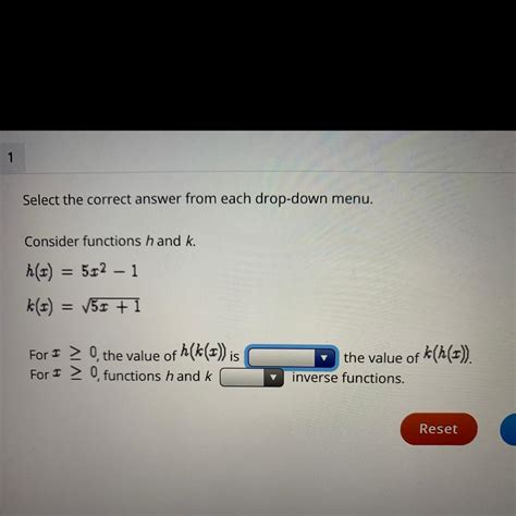 Select the correct answer from each drop-down menu. Consider functions hand k. For x > 0, the ...