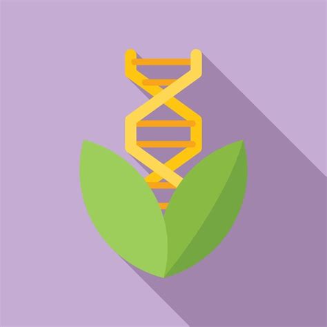 Premium Vector Dna Plant Icon Flat Vector Gmo Food Gene Biology