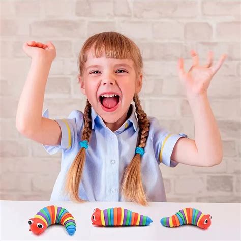 어린이 및 성인용 3d 다채로운 슬러그 감압 장난감 생체 공학적 통풍구 불안 방지 감각 장난감 생일 선물 18cm