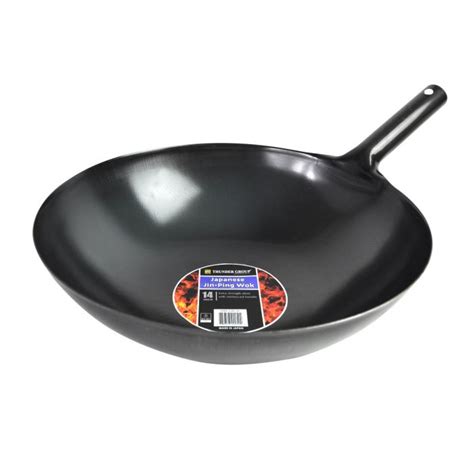 14 Diameter X 4 38 Deep Japanese Jin Ping Wok Extra Strength Steel