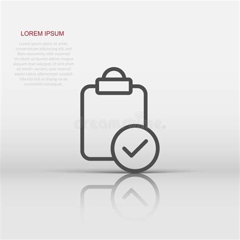 Document Checkbox Icon In Flat Style Test Vector Illustration On White Isolated Background