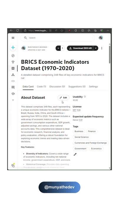 munyaradzi marinda on linkedin datascience python kaggle brics