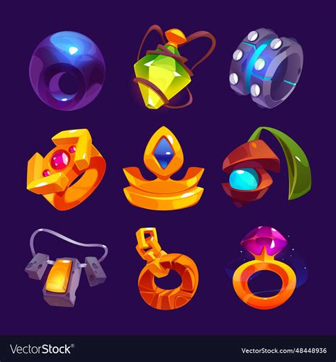 Fantasy Medieval Gold Ring Ui Game Icon Royalty Free Vector