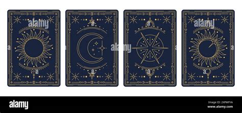 Tarot Cards With Magic Occult And Esoteric Symbols And Mystic Signs