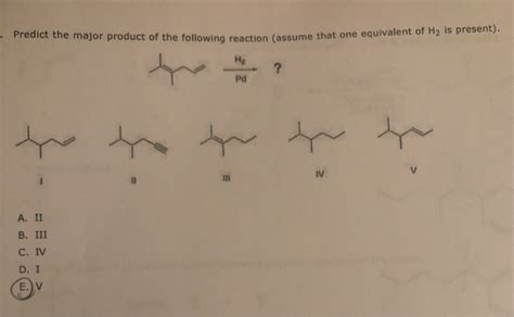 Solved Predict The Major Product Of The Following Reaction