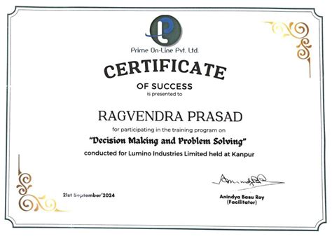 Ragvendra Prasad On Linkedin Analyticalthinking Problemsolving Certificateofcompletion