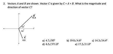 Solved 2 Vectors A And B Are Shown Vector C Is Given By