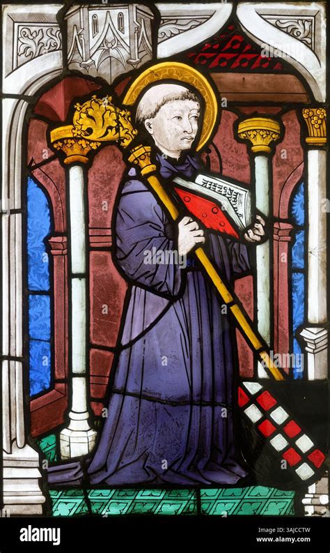A Stained Glass Window Depicting St Bernard Of Clairvaux From The Upper