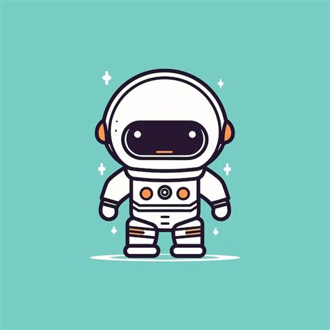 귀여운 마스코트 우주 비행사 만화 우주인 그림 프리미엄 Ai 생성 벡터