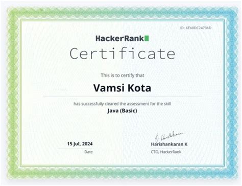Vamsi Kota On Linkedin Java Hackerrank