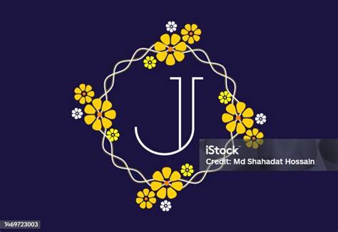 플로럴 모노그램 문자 J 식물 요소가 있는 이니셜 알파벳 꽃 알파벳 벡터 디자인 0명에 대한 스톡 벡터 아트 및 기타 이미지