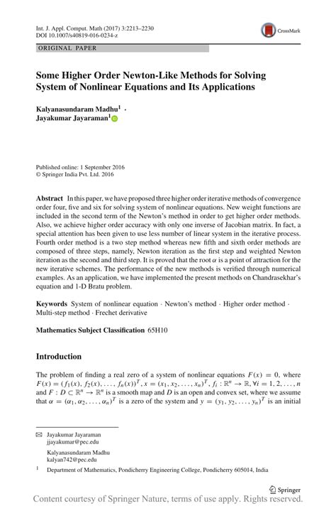 Some Higher Order Newton Like Methods For Solving System Of Nonlinear
