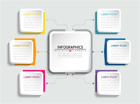인포 그래픽 프레젠테이션 및 차트 단계 또는 프로세스 옵션 번호 워크 플로 템플릿 단계에 대한 요소 프리미엄 벡터