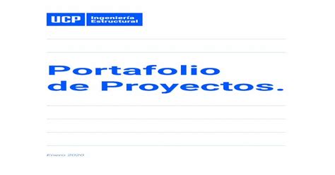 Portafolio De Proyectos Ucp · Portafolio De Proyectos Enero 2020 Ucp Es Una Oficina De