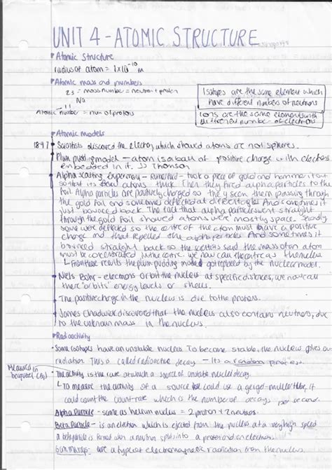 Summary Gcse AQA Physics Unit Atomic Structure Physics Stuvia US