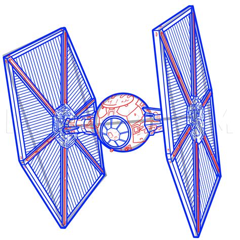 How To Draw A Tie Fighter Tie Fighter Star Wars Drawing Step By