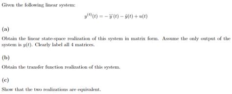 solved given the following linear system y 4 t − y