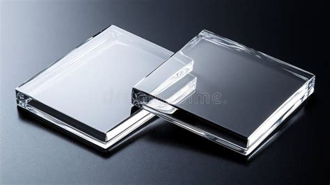 Translucent Glass Geometric Shapes Float Against A Solid Black Background Creating An Abstract
