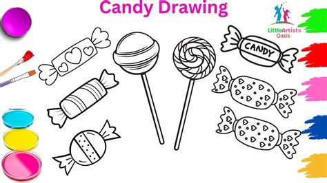 How To Draw Candy With Step By Step Easy Candy Drawing And Coloring