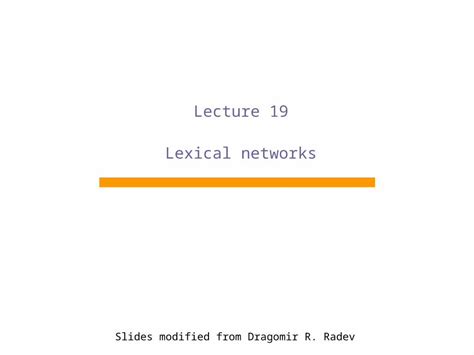 Ppt Lecture 19 Lexical Networks Dokumentips