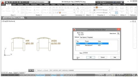 Autocad Blocks And Dynamic Blocks Tutorial Attribute Tab Youtube