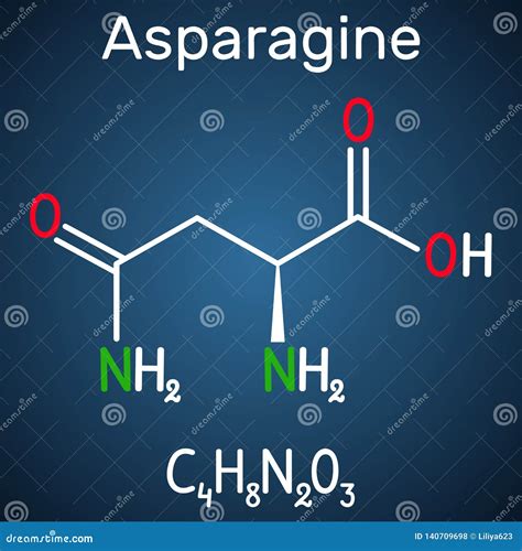 asparagine l asparagine asn n amino acid molecule stock