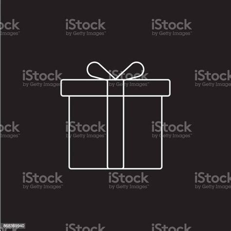 선물 상자 선 아이콘 개요 벡터 로고 일러스트 레이 션 선형 그림 검은색에 대한 스톡 벡터 아트 및 기타 이미지 검은색 날씬한 라인아트 Istock