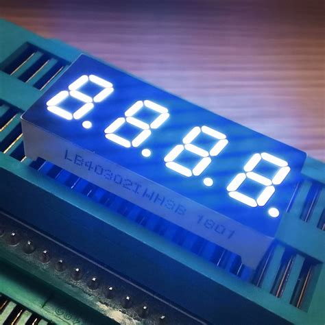 White 7 62mm 4digit 7 Segment Led Display Common Anode For Temperature Indicator
