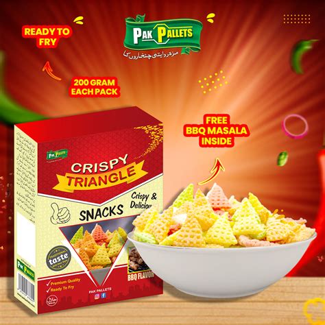 Crispy Triangle Snacks With Bbq Masala Single Packet Pak Pallets