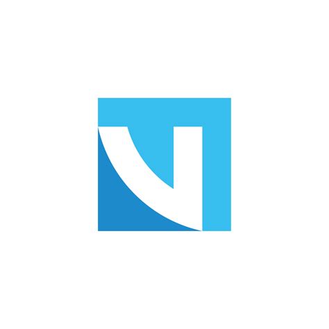 Letter V Square Blue Negative Space Logo Vector 20314842 Vector Art At