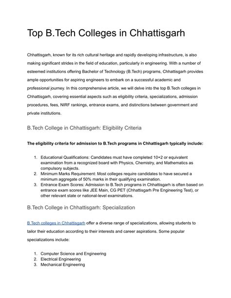 Ppt Top Btech Colleges In Chhattisgarh Powerpoint Presentation Free