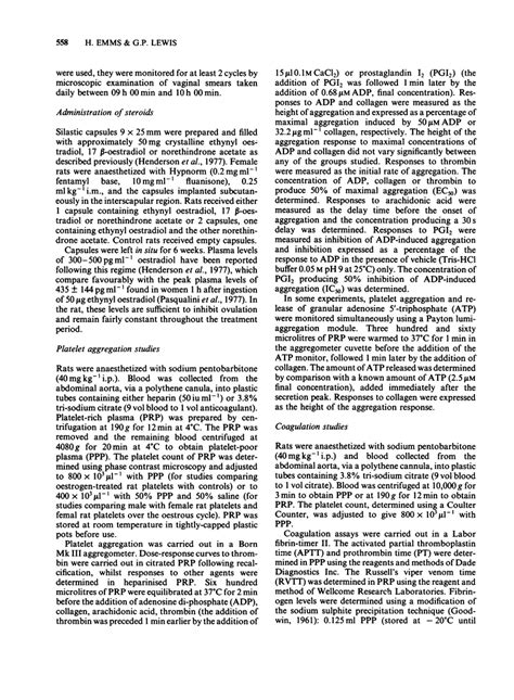 Sex And Hormonal Influences On Platelet Sensitivity And Coagulation In