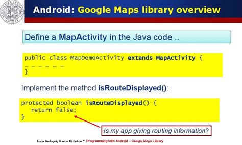 Programming With Android The Google Maps Library Luca