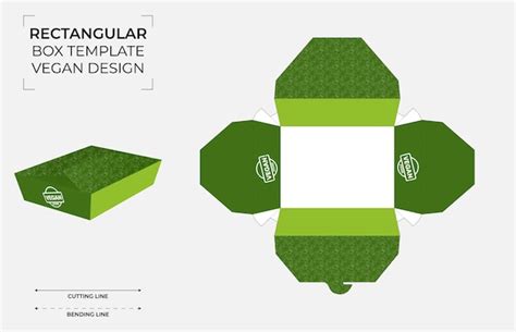 Premium Vector Rectangular Box Template Vegan Design