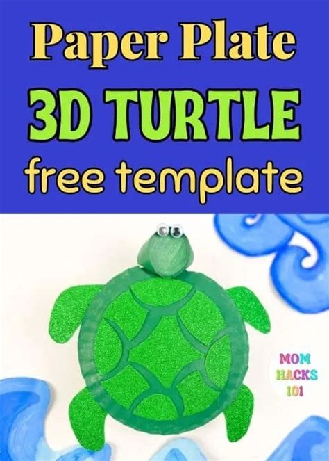 D Paper Plate Turtle Craft Free Printable Template Mom Hacks