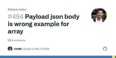 Payload Json Body Is Wrong Example For Array · Issue 494 · Redocly