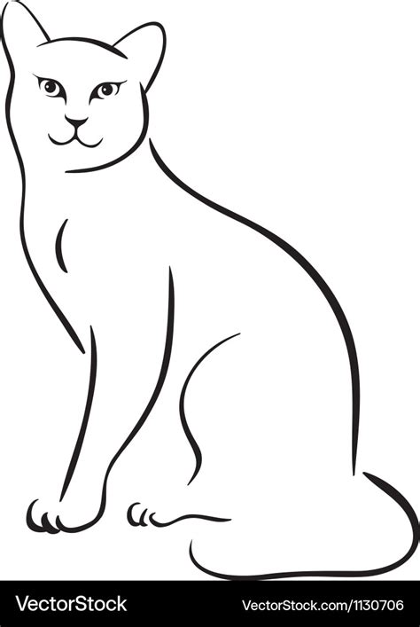Outline Cat Royalty Free Vector Image Vectorstock