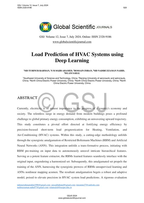 Pdf Load Prediction Of Hvac Systems Using Deep Learning